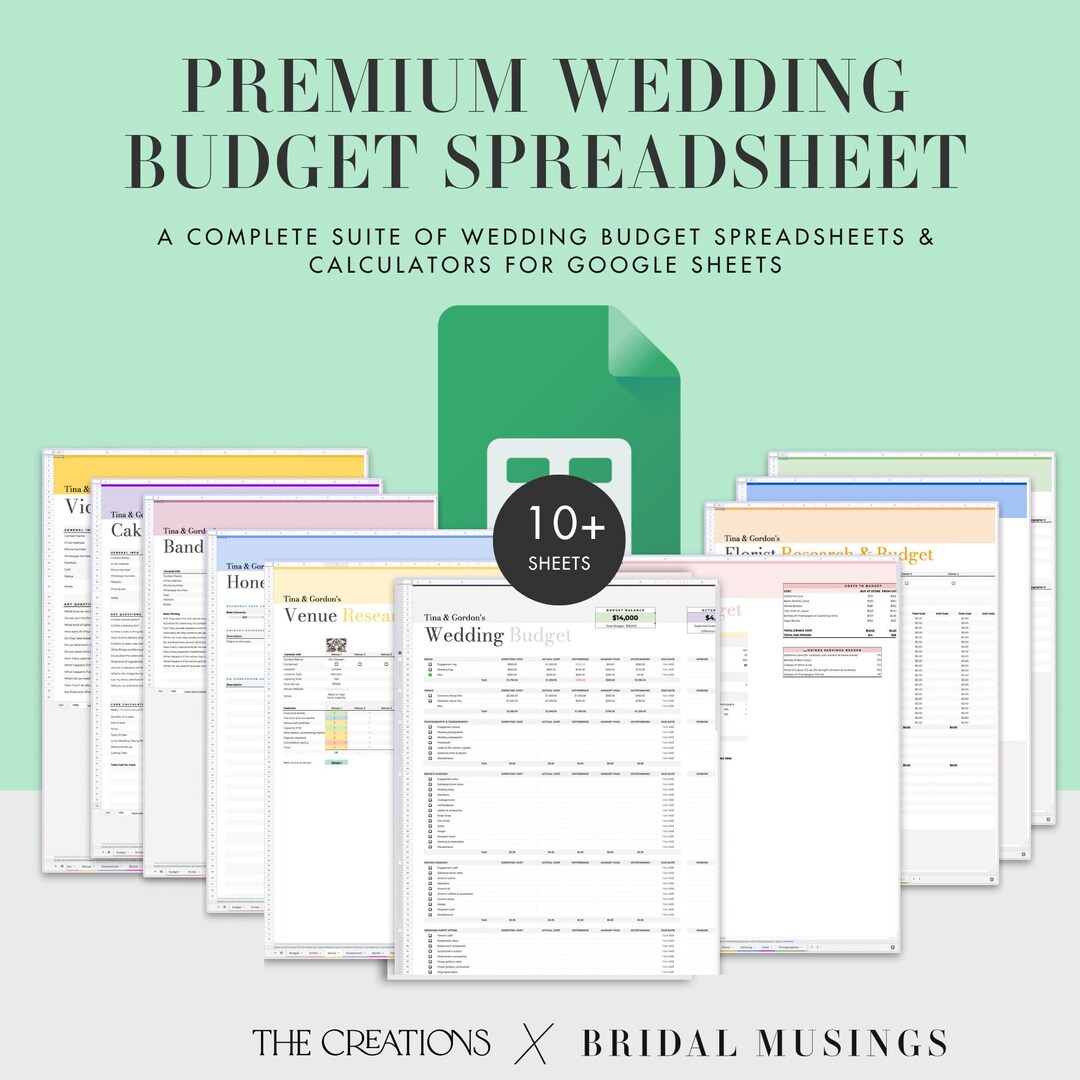 Complete Wedding Budget Spreadsheet, Wedding Budget Tracker, Wedding ...