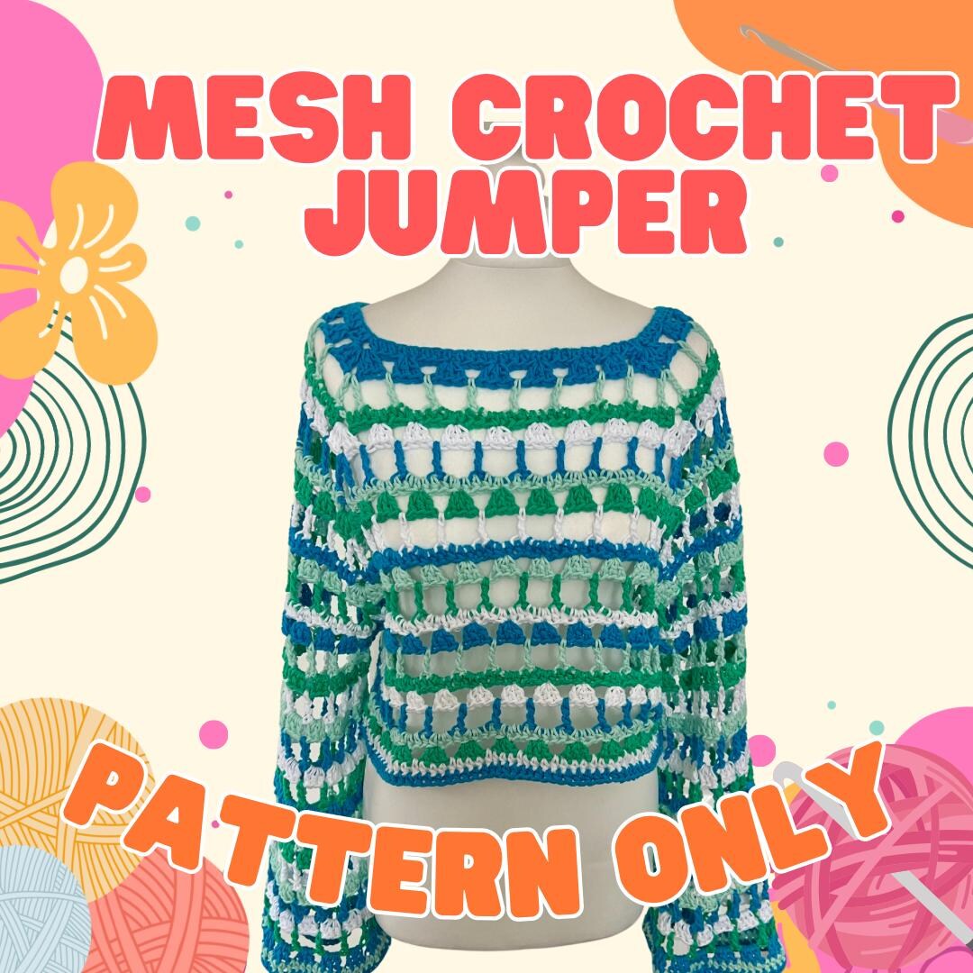 Mesh Crochet Jumper Pattern DIGITAL FILE ONLY - Etsy