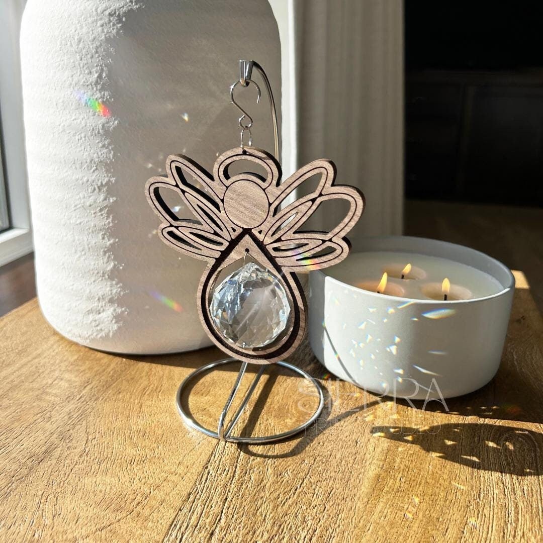 Memorial Crystal Suncatcher Angel Sympathy Gift, Loss of Mother Father ...