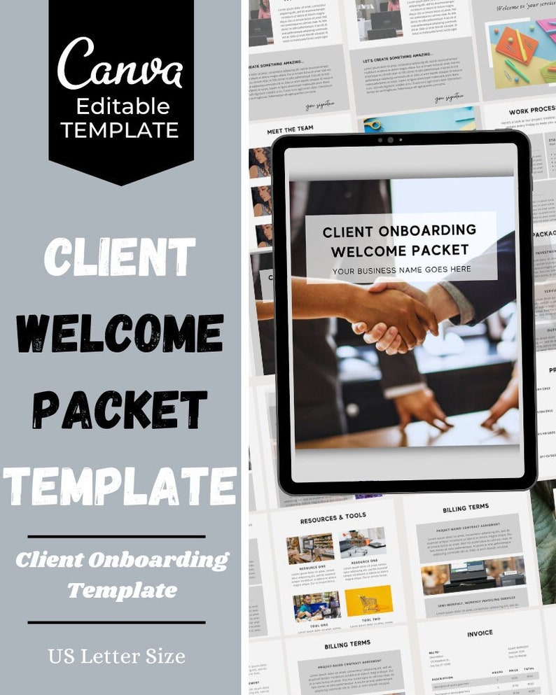 Client Welcome Packet Template, Client Onboarding Template Canva, Proposal Editable Invoice ...