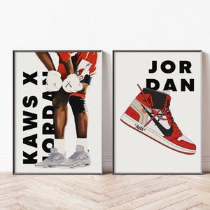 Hypebeast Sneaker Poster Set of 2, Minimalist Hypebeast Shoe Poster ...