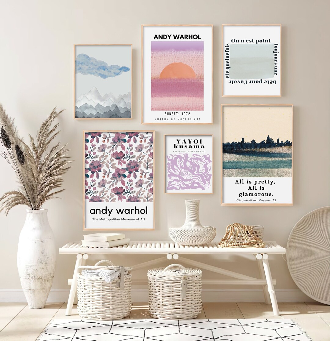 Andy Warhol Print Set of 6, Andy Warhol Poster, Yayoi Kusama Wall Set ...