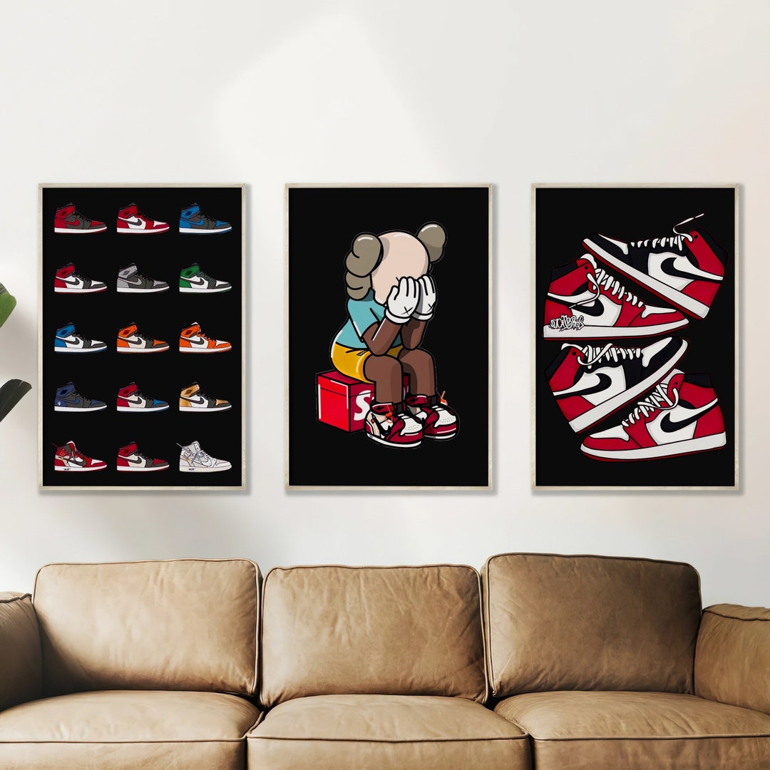 Hypebeast Toys Poster Set of 3 Minimalist Hypebeast Shoe - Etsy