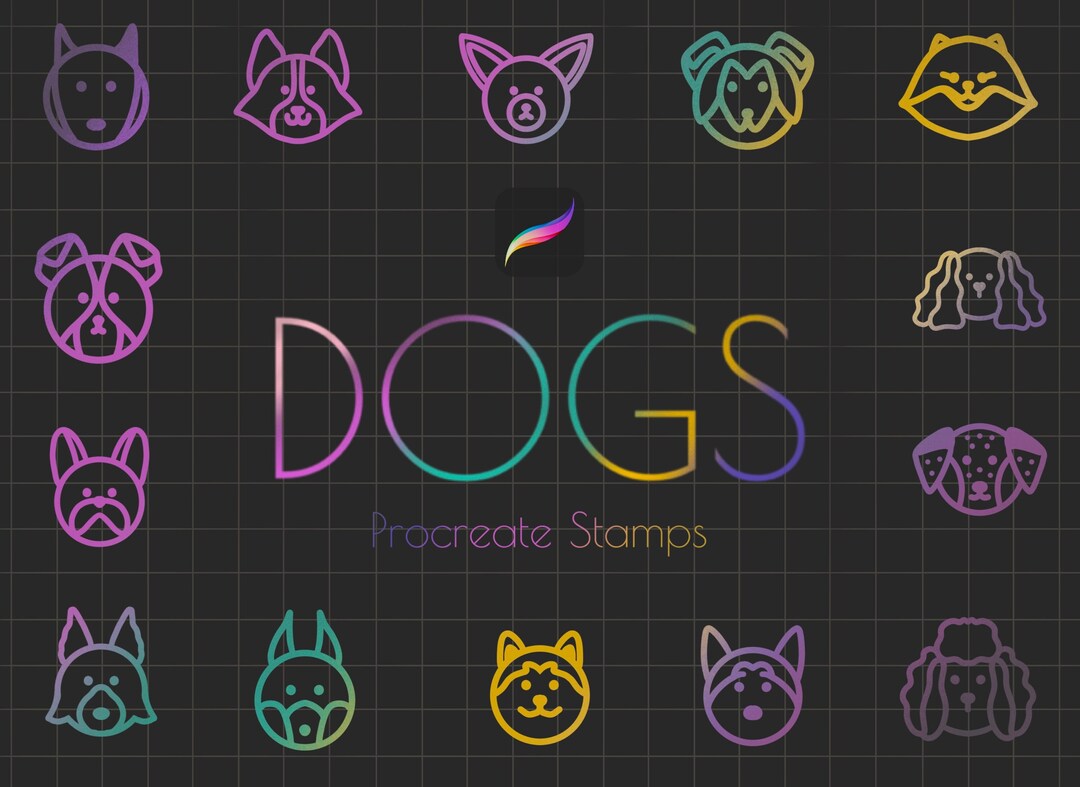 20 Procreate Dogs Stamps and Brushes Instant Download - Etsy