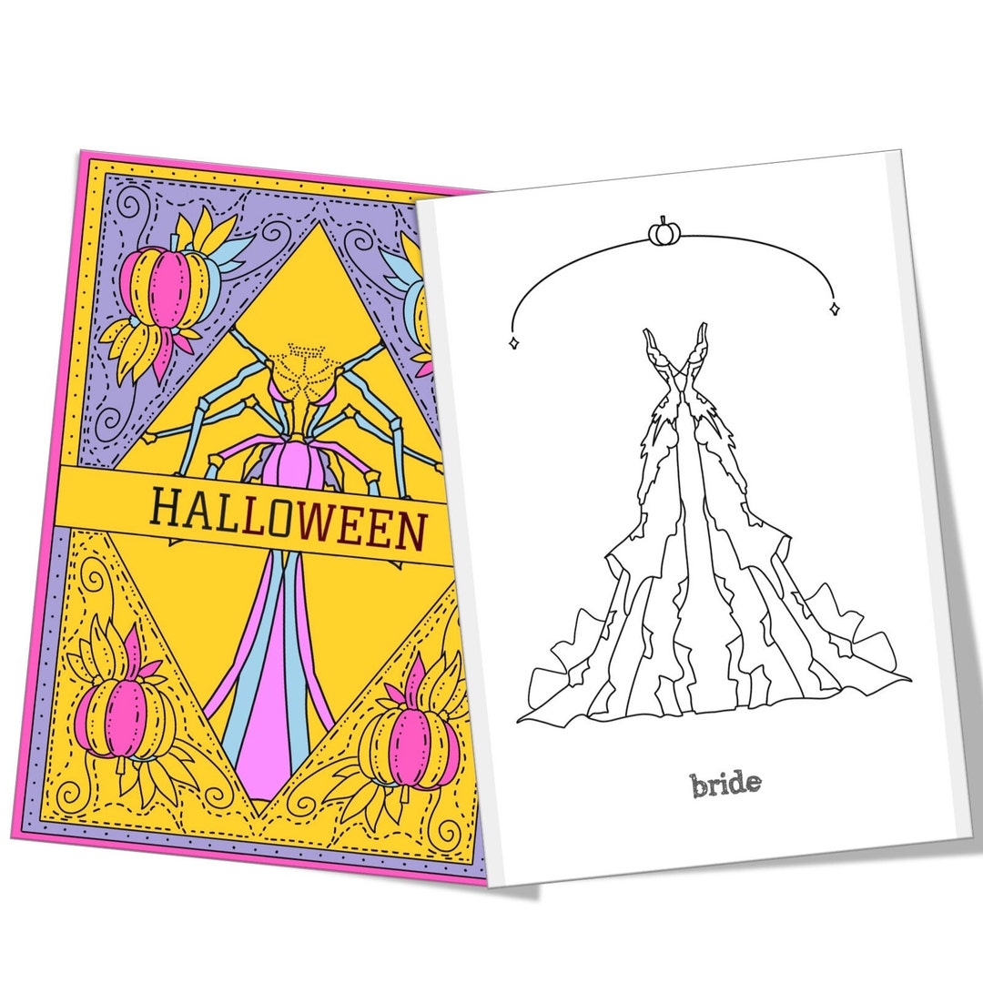 12 HALLOWEEN Coloring Pages for Kids and Adults 12 Pages Instant ...