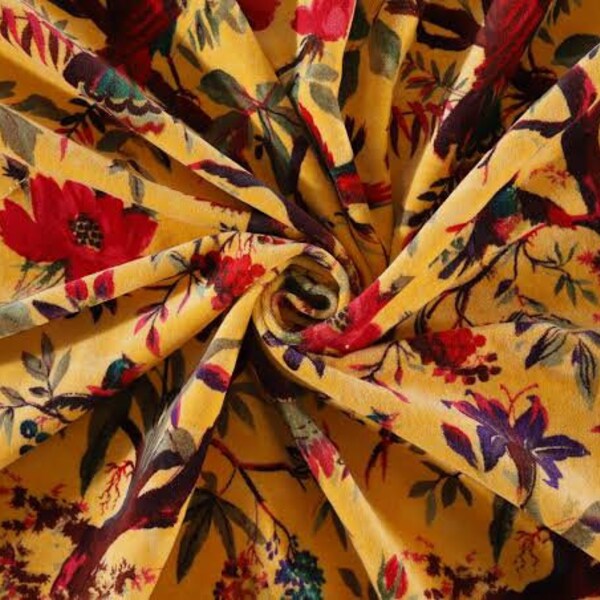 Printed Velvet Fabric - Etsy