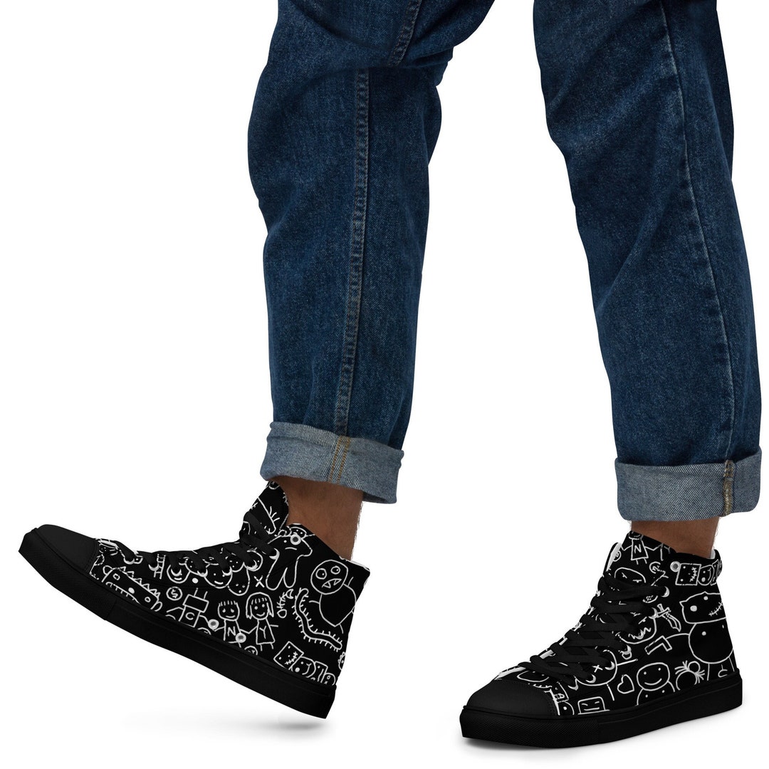 Men’s High Top Shoes ZEF Black - Etsy