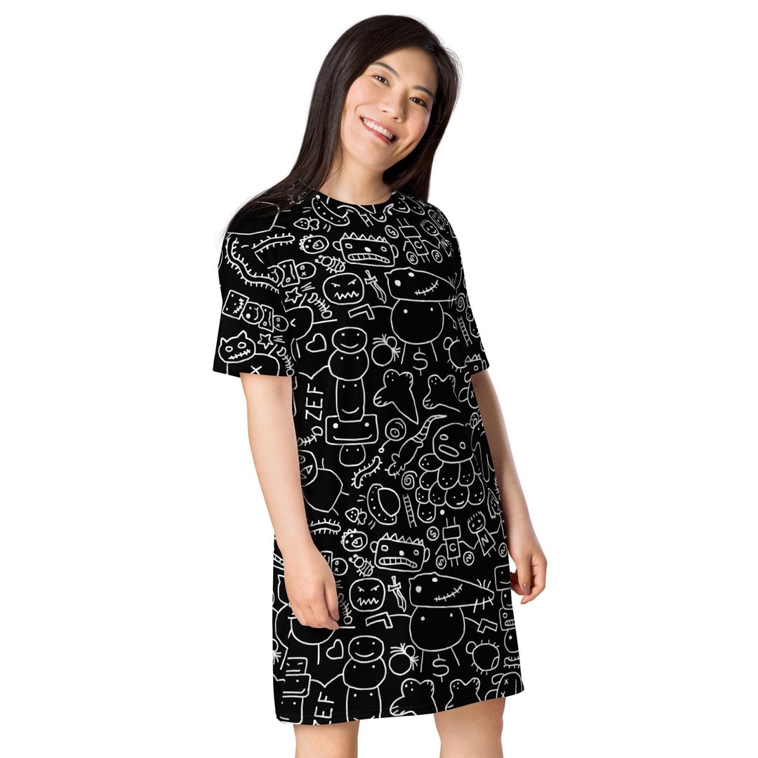 T-shirt Dress ZEF Black - Etsy