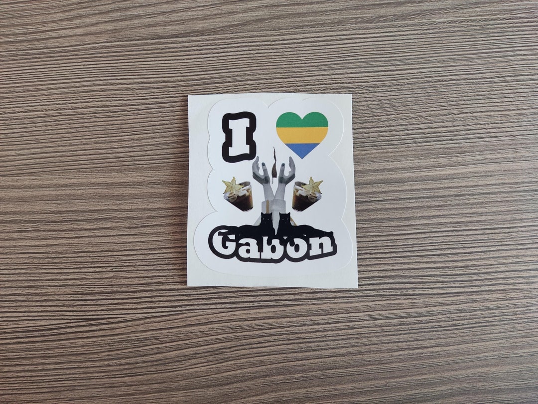 I Love Gabon Waterproof Vinyl Sticker For: Laptop, Book, Fridge, Guitar ...