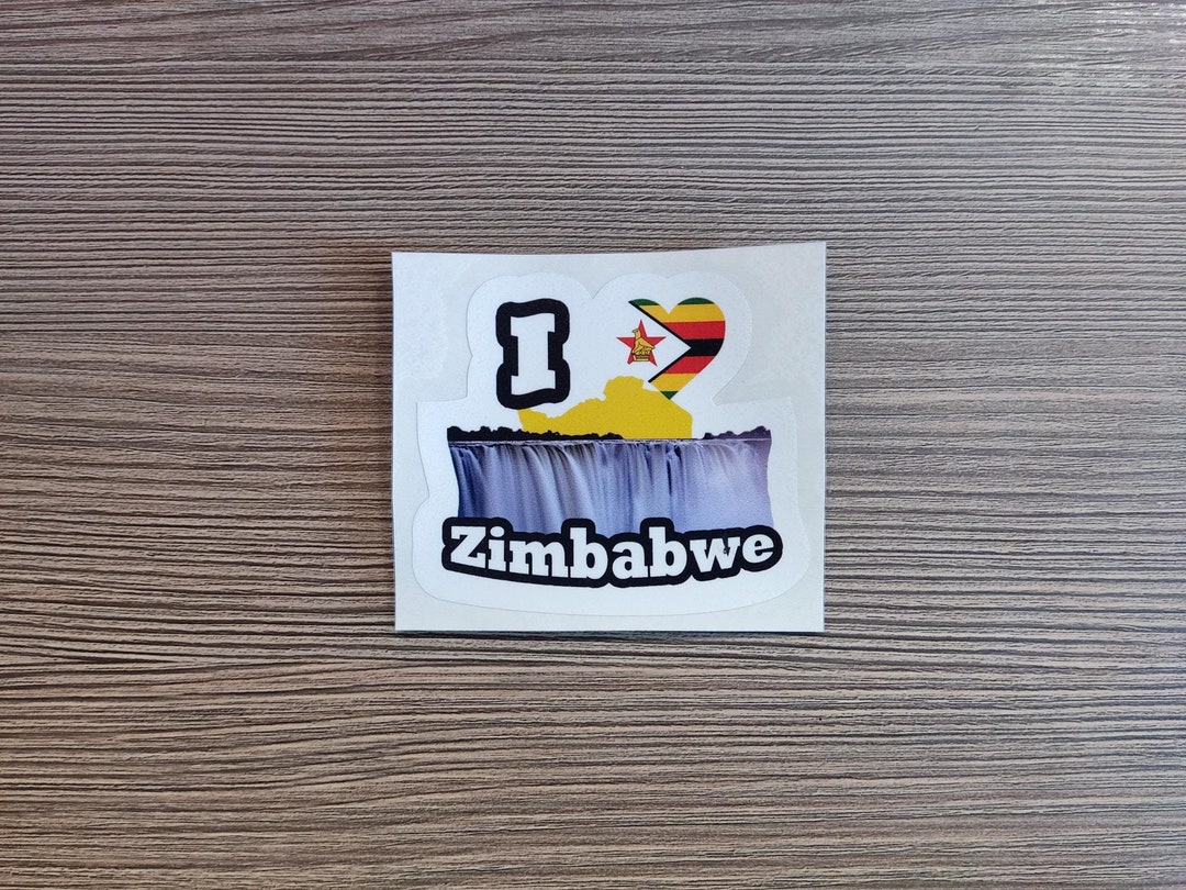 I Love Zimbabwe Waterproof Vinyl Sticker For: Laptop, Book, Fridge ...