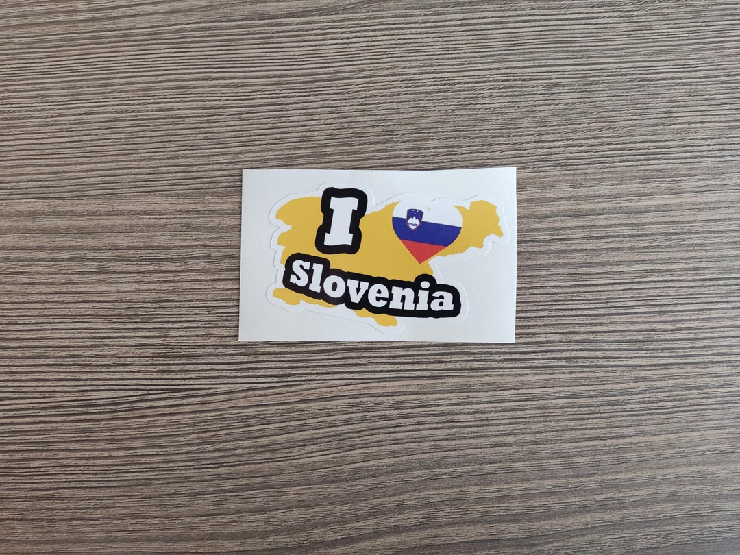 I Love Slovenia Waterproof Vinyl Sticker For: Laptop, Book, Fridge ...