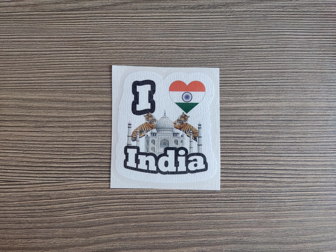 I Love India 01 Waterproof Vinyl Sticker For: Laptop, Book, Fridge ...