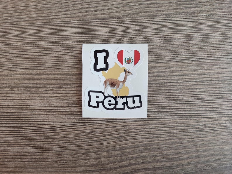 I Love Peru Waterproof Vinyl Sticker For: Laptop, Book, Fridge, Guitar ...