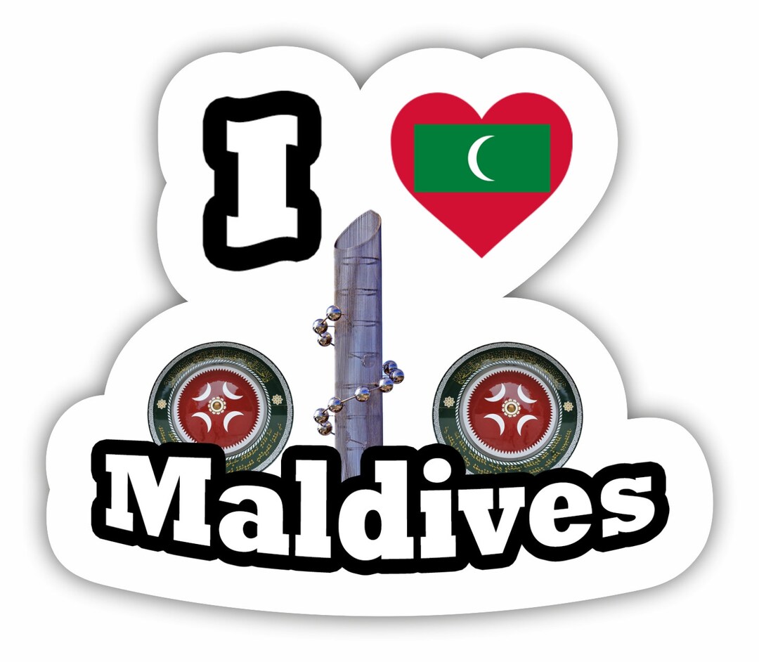 I Love Maldives Waterproof Vinyl Sticker For: Laptop Book - Etsy