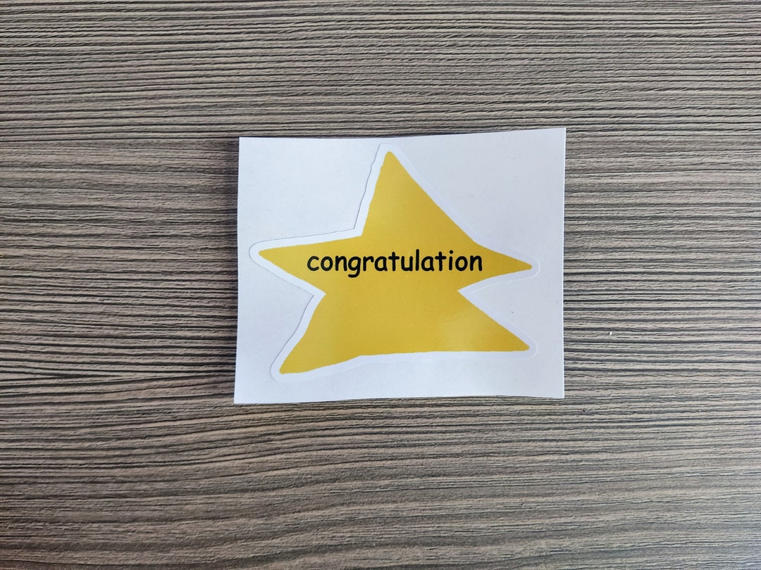 Congratulation Star Funny Meme Waterproof Vinyl Sticker For: Laptop ...