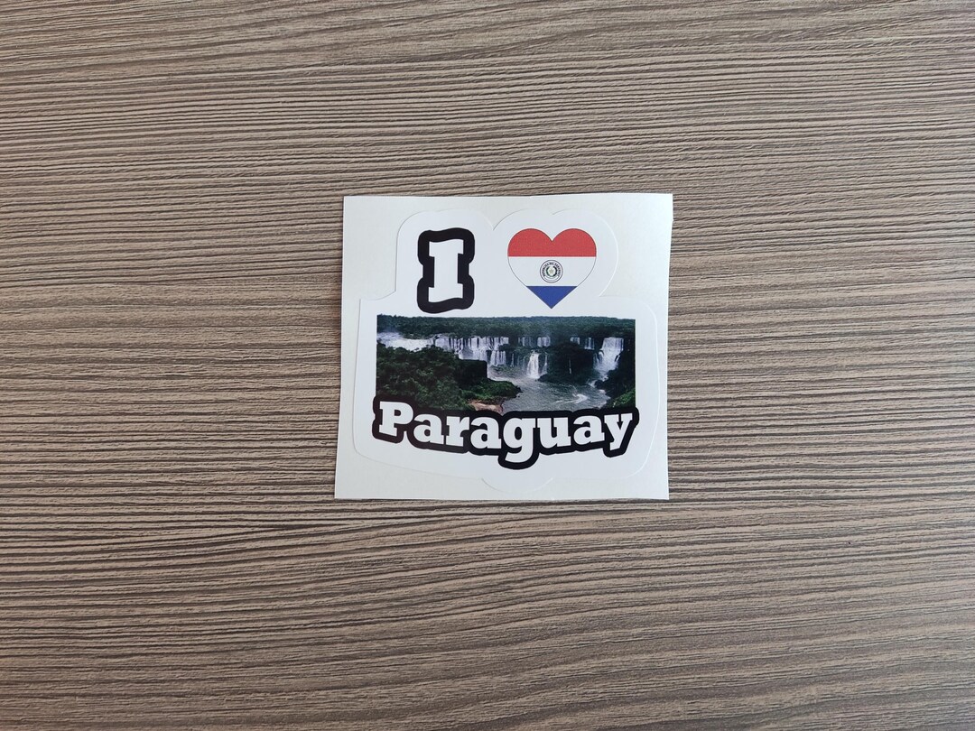 I Love Paraguay Waterproof Vinyl Sticker For: Laptop, Book, Fridge ...