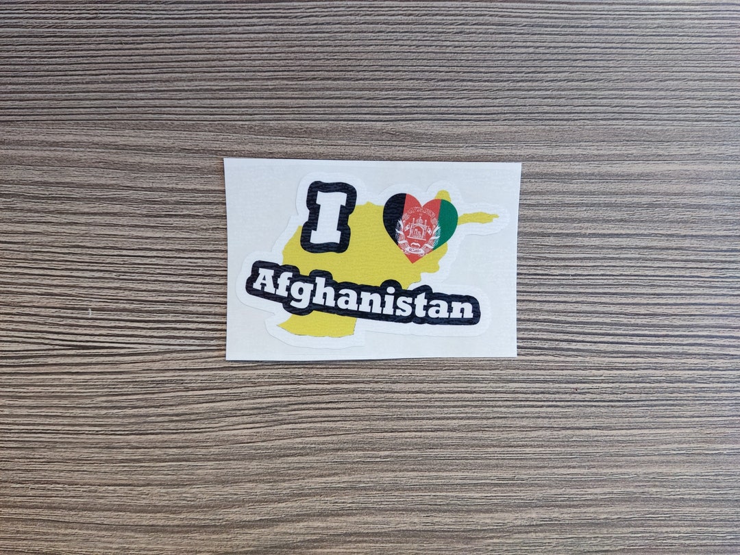 I Love Afghanistan #02 Waterproof Vinyl Sticker For: Laptop, Book ...