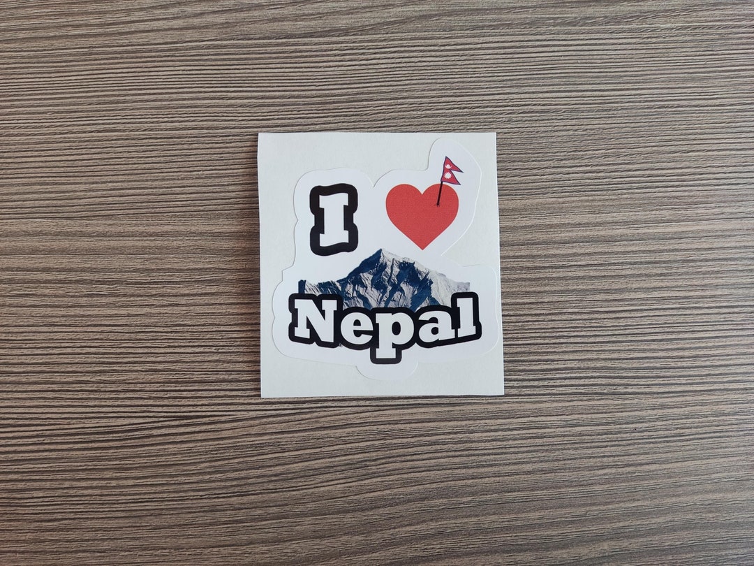 I Love Nepal Waterproof Vinyl Sticker For: Laptop, Book, Fridge, Guitar ...