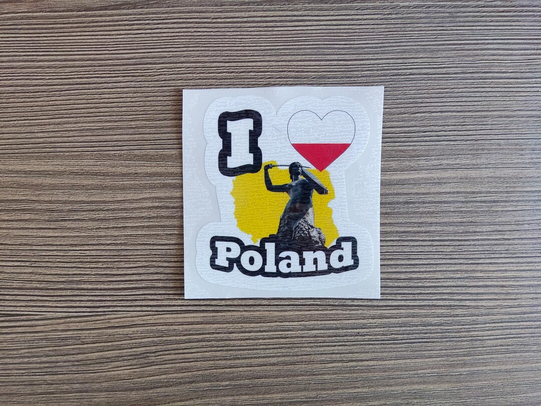 I Love Poland Waterproof Vinyl Sticker For: Laptop, Book, Fridge ...