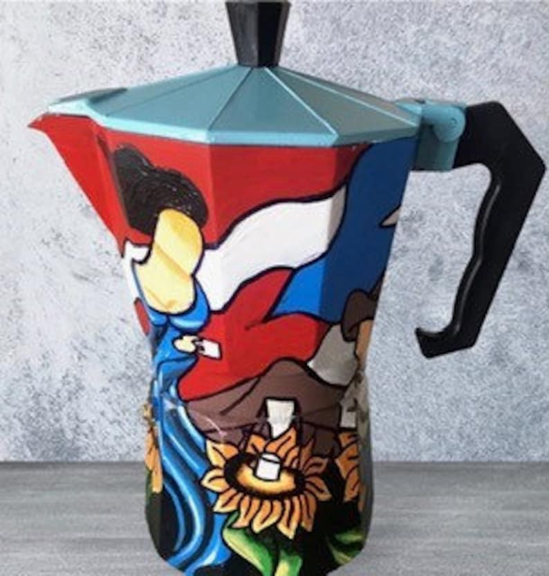 Hand Painted- Limited Edition Espresso Coffee Maker - Etsy