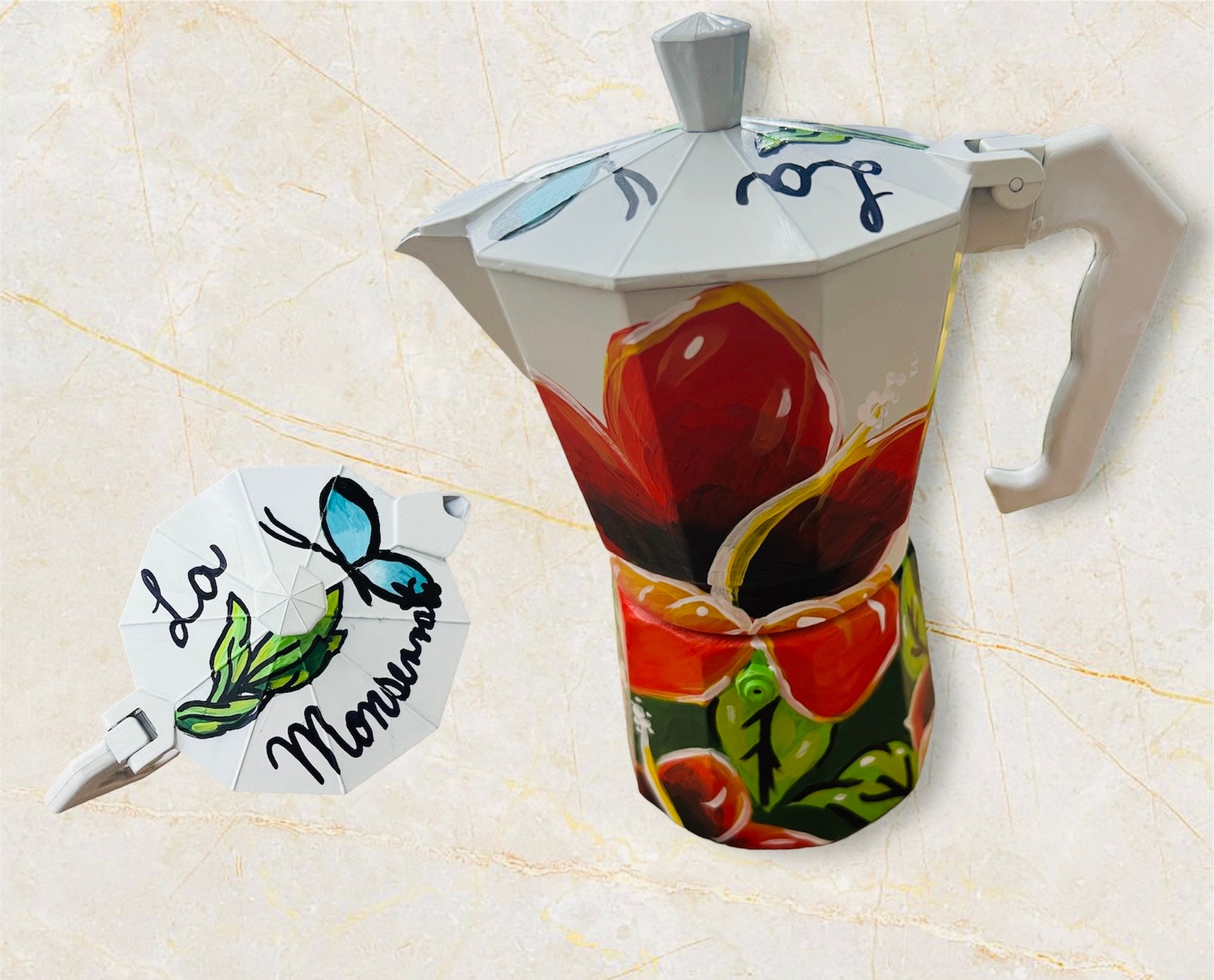 Hand Painted- Limited Edition Espresso Coffee Maker - Etsy