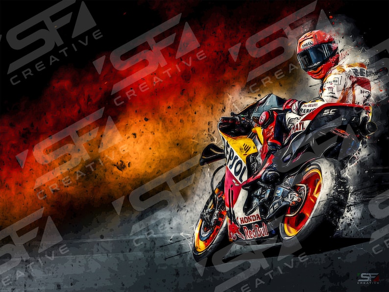Marc Marquez 93 Honda Hrc Repsol Motogp Graphic Poster 4:3 4000x3000 ...