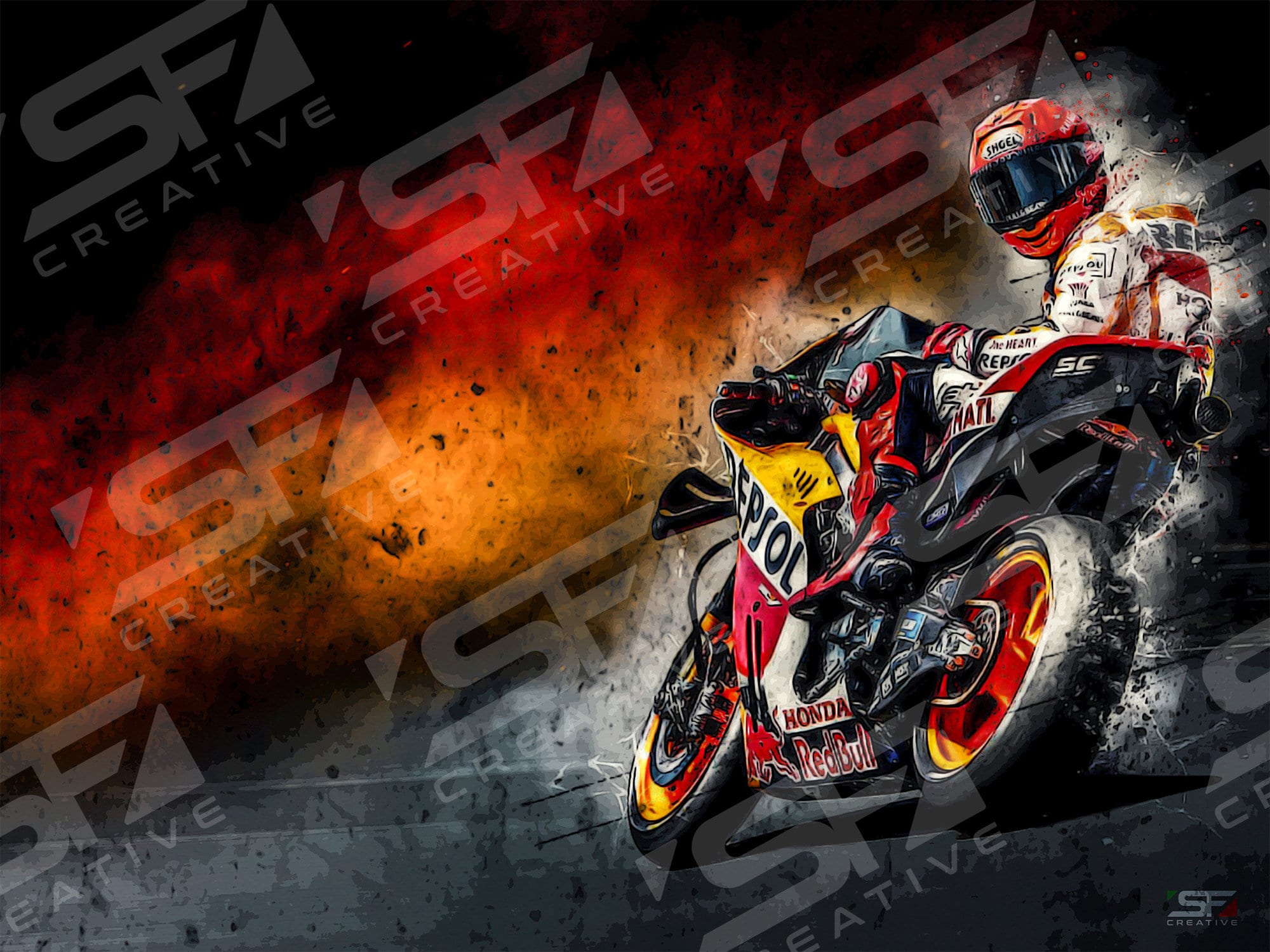 Marc Marquez 93 Honda Hrc Repsol Motogp Graphic Poster 4:3 4000x3000 ...