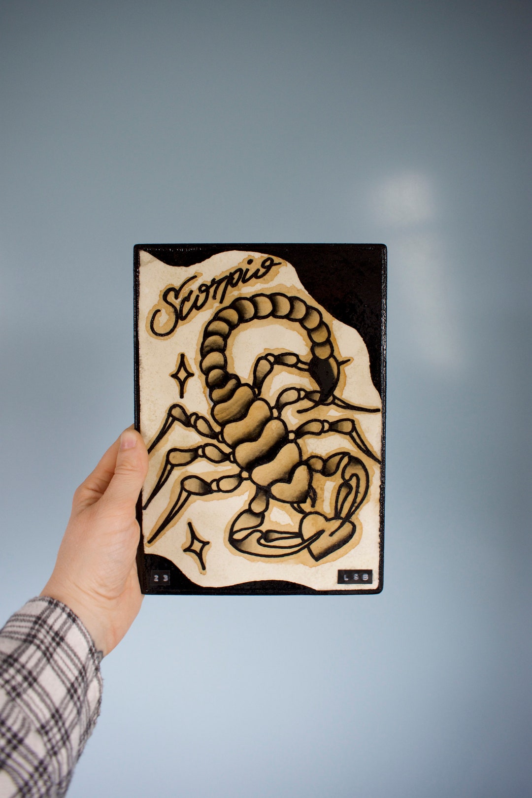 Aged Scorpion Tattoo Flash 5x7 Original - Etsy