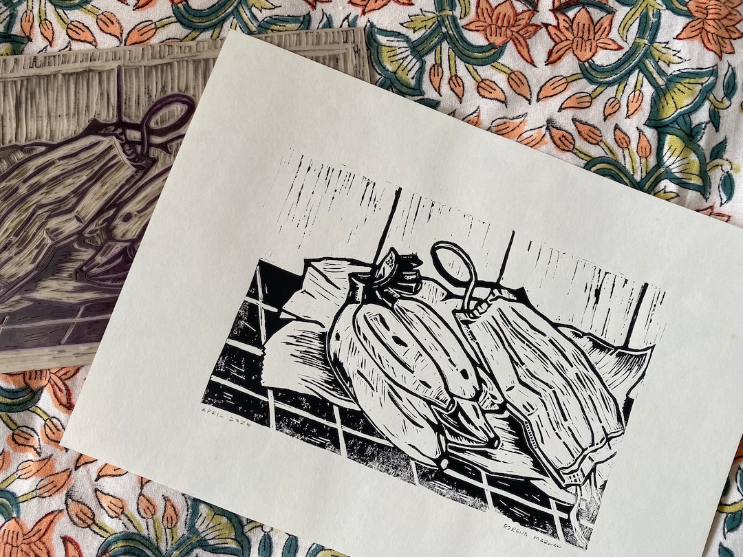 Pisang Topeng, Original Linocut Print - Etsy