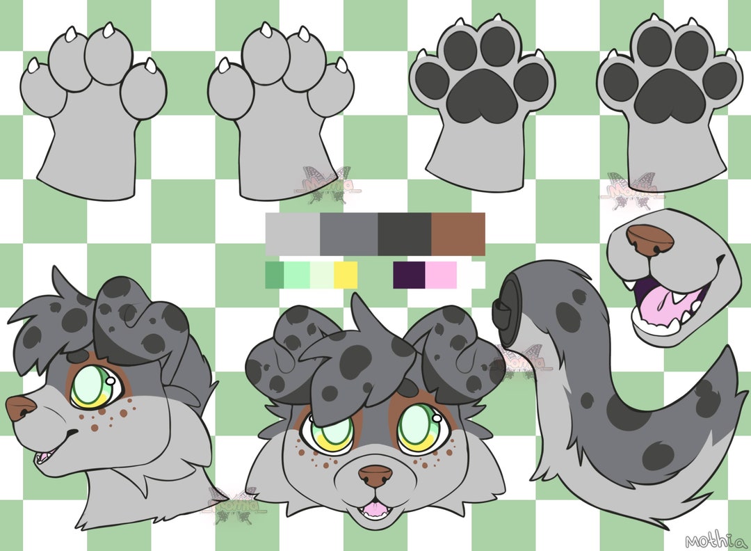 Fursona Partial Reference Sheet Commission Digital File Custom Made - Etsy