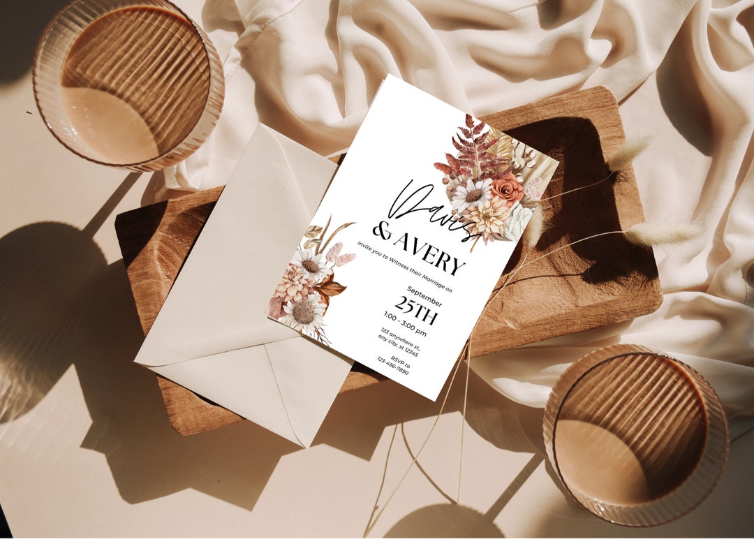 Elegant Custom Wedding Invitation Template Set With Matching - Etsy