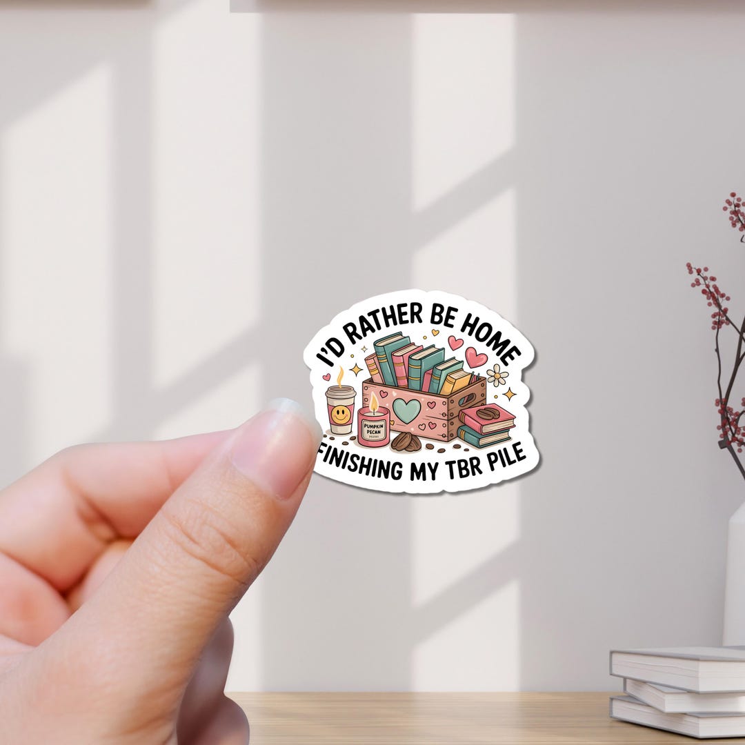 TBR Book Pile Sticker: Book Lover Vinyl Decal - Etsy