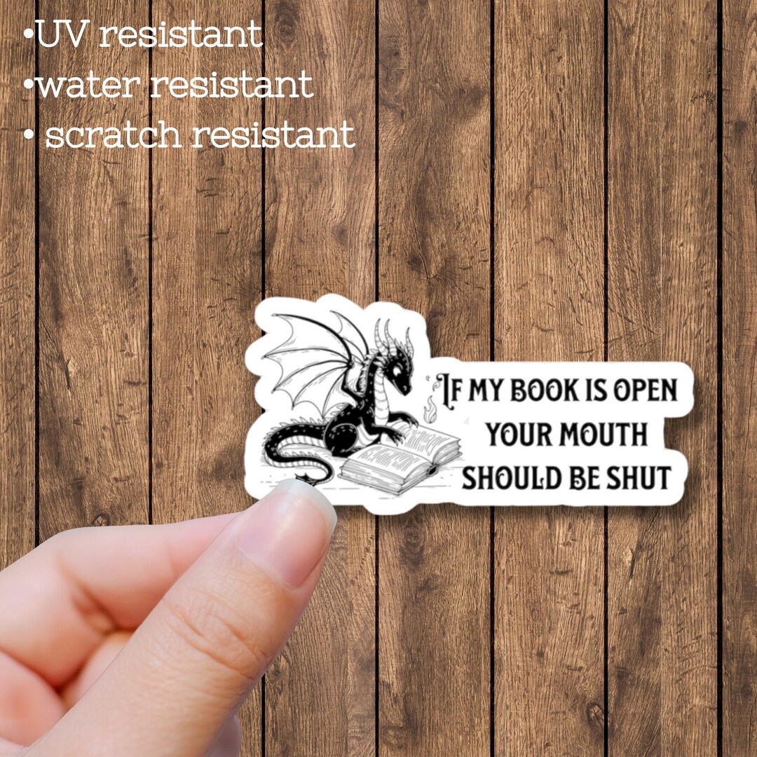 Black Dragon Fantasy Bookish Vinyl Waterproof Sticker , Sarcastic ...