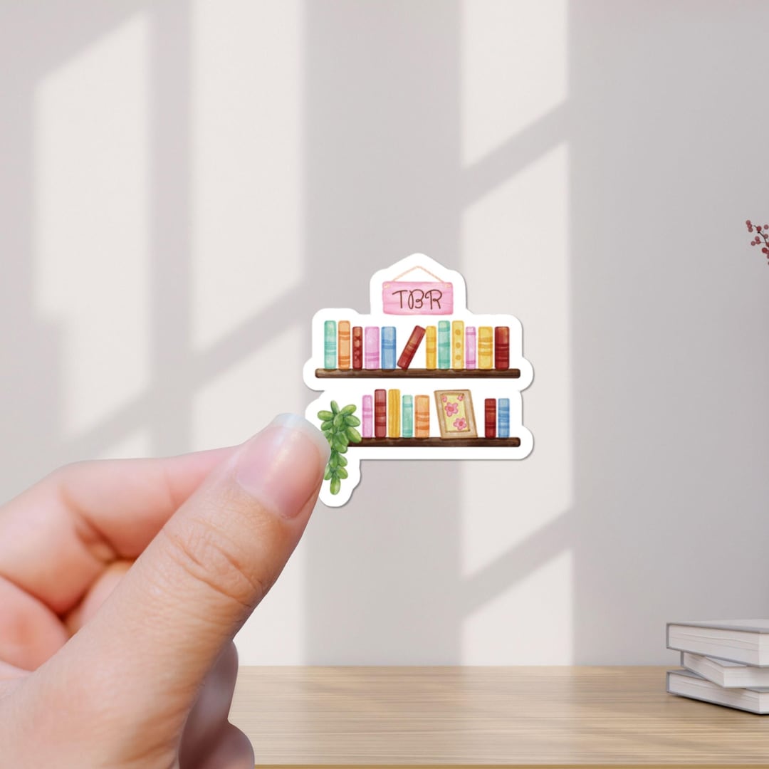 TBR Bookshelf Sticker for Book Lovers , Cozy Reading Vinyl Decals ...