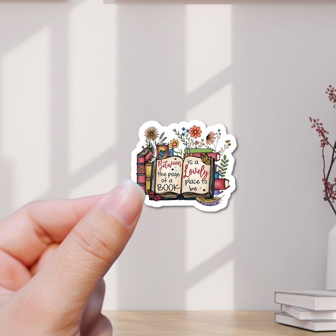 Floral Book Vinyl Sticker: Book Lover Decal - Etsy
