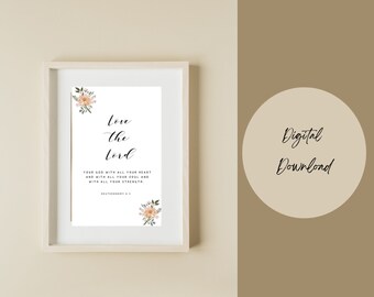 Bible Verse Printable, Deuteronomy 6:5-9, Shema, Love the Lord Your God ...