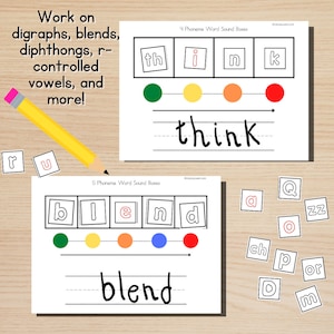 4 Sound Boxes (elkonin) W/ Printable Letters: Multi-sensory ...