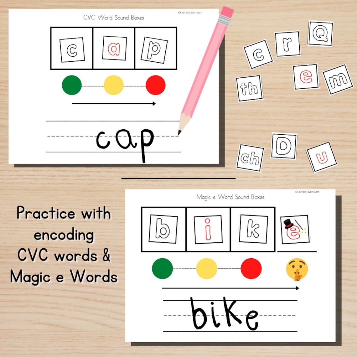 4 Sound Boxes (elkonin) W/ Printable Letters: Multi-sensory ...