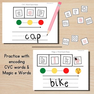 4 Sound Boxes (elkonin) W/ Printable Letters: Multi-sensory ...