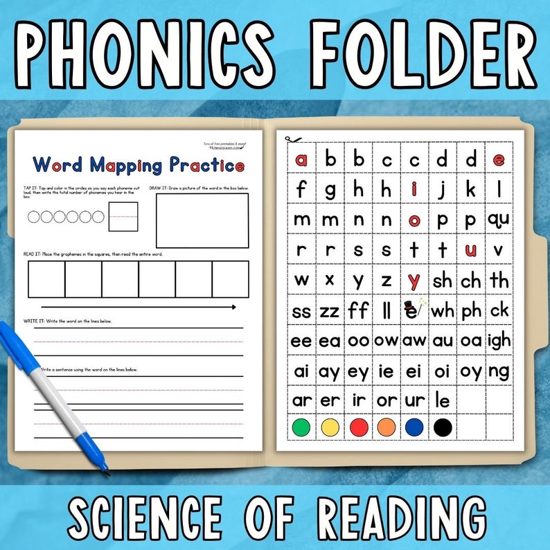 Phonics Folder Word Building & Spelling Practice - Science of Reading ...