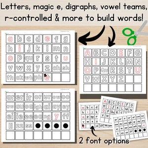 4 Sound Boxes (elkonin) W/ Printable Letters: Multi-sensory ...