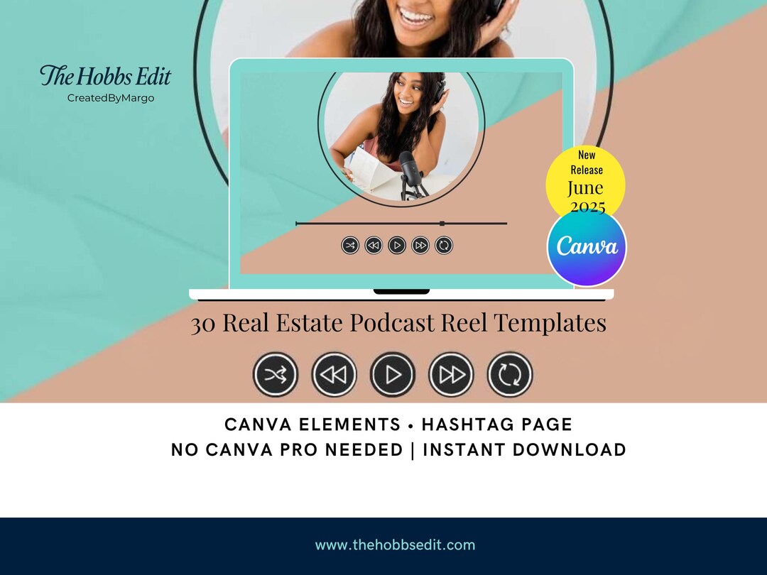 Real Estate Podcast Reel Templates: Canva Video Content Kit (digital ...