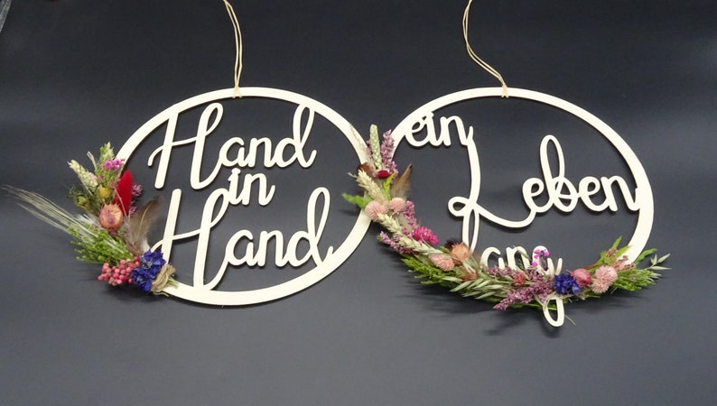 Hochzeitsschilder Hand in Hand ein Leben lang - Etsy.de