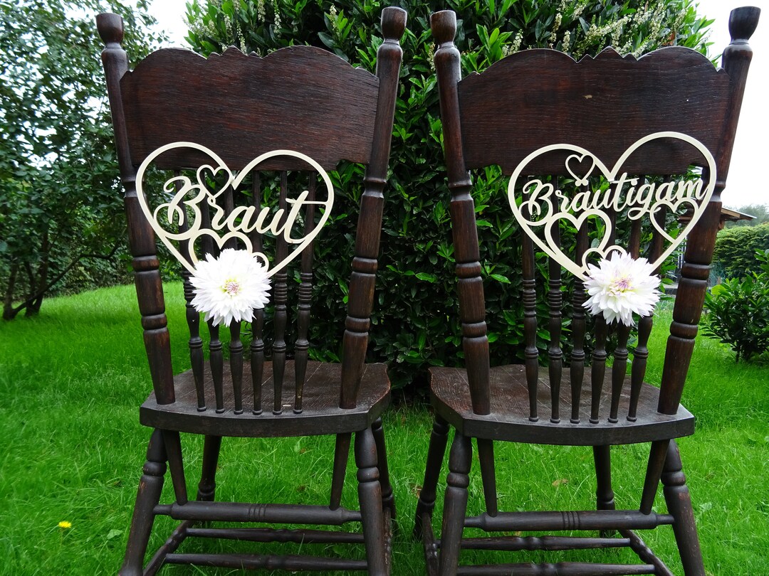 Wedding Signs, Bride Groom, Set 2 Pieces Chair Signs, Chair Sign ...