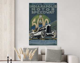 1920 Indianapolis 500 Motor Speedway Program Cover Vintage Poster - Etsy