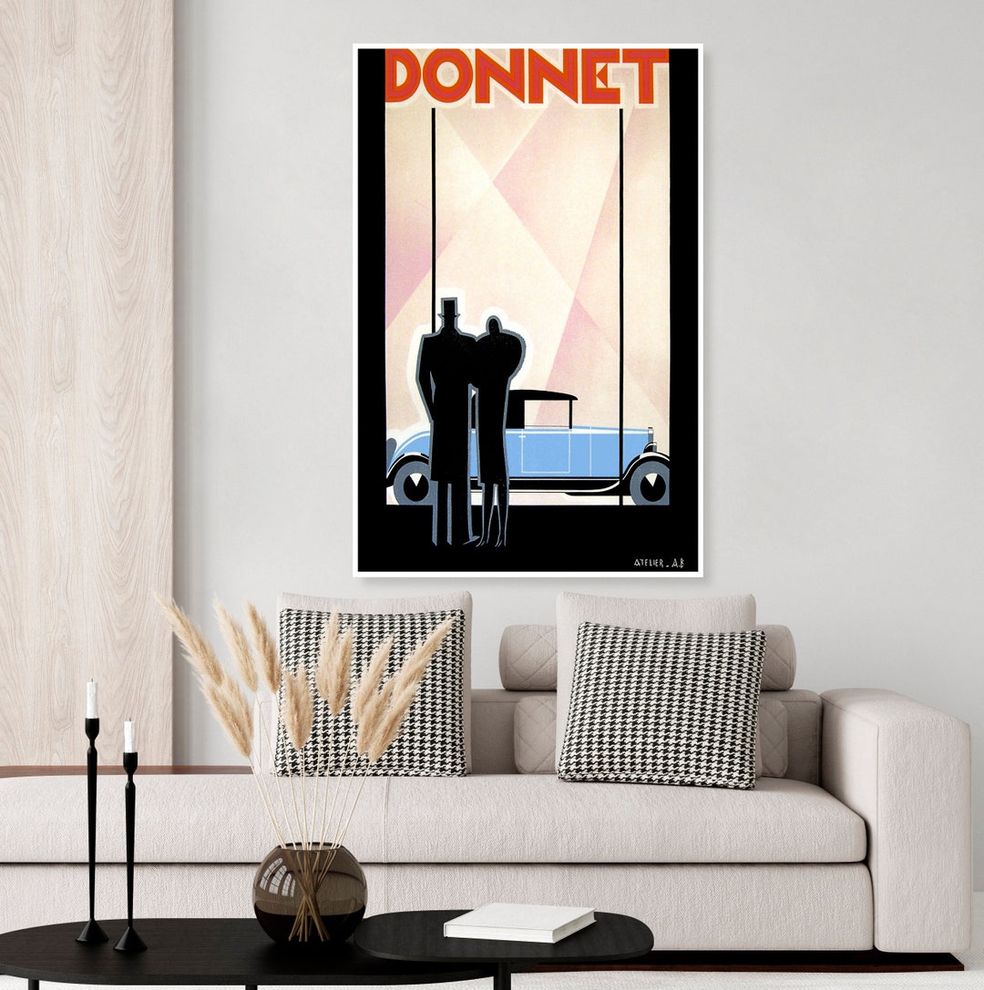 Vintage French Paris Art Deco Automobile Advertisement for Donnet ...