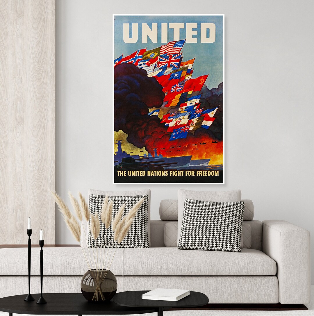 Vintage WWII United Nations, United Nations Fight for Freedom ...