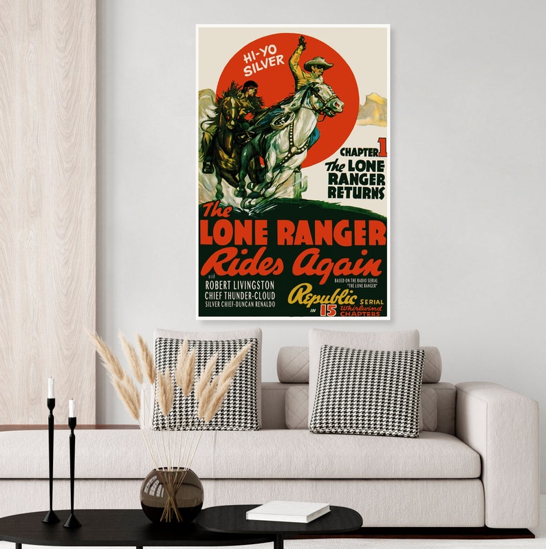 Vintage the Lone Ranger Movie Poster, Cowboy Movie, Western Pop ...