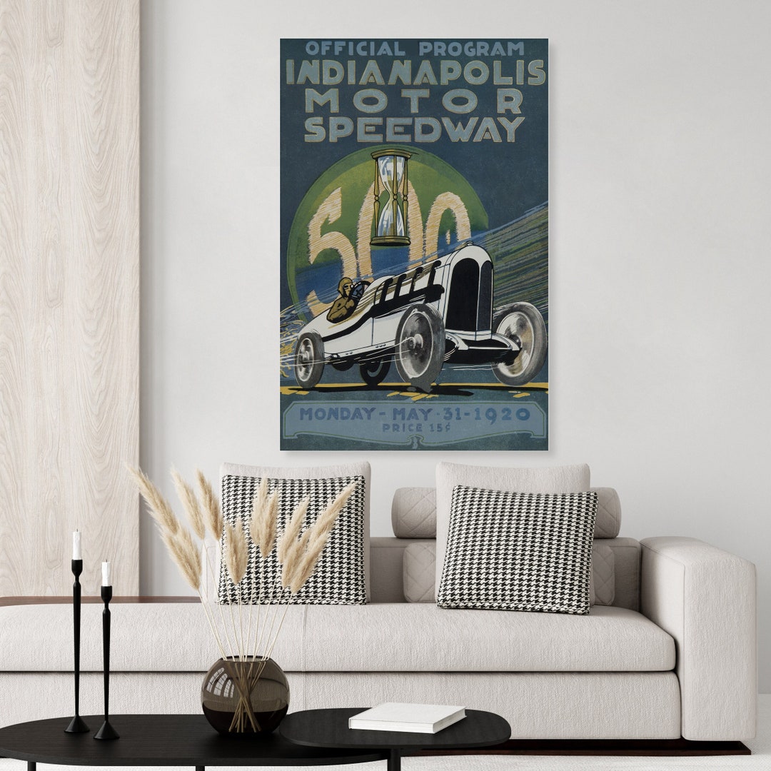 Vintage Indianapolis 500 Poster, Indianapolis Motor Speedway, Race Car ...
