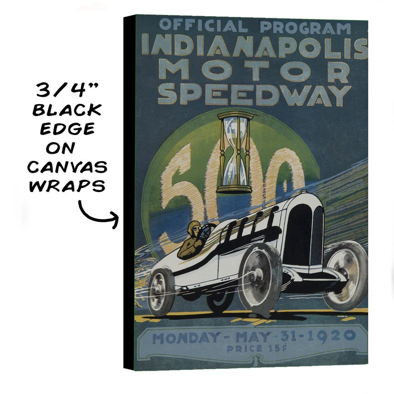 Vintage Indianapolis 500 Poster, Indianapolis Motor Speedway, Race Car ...